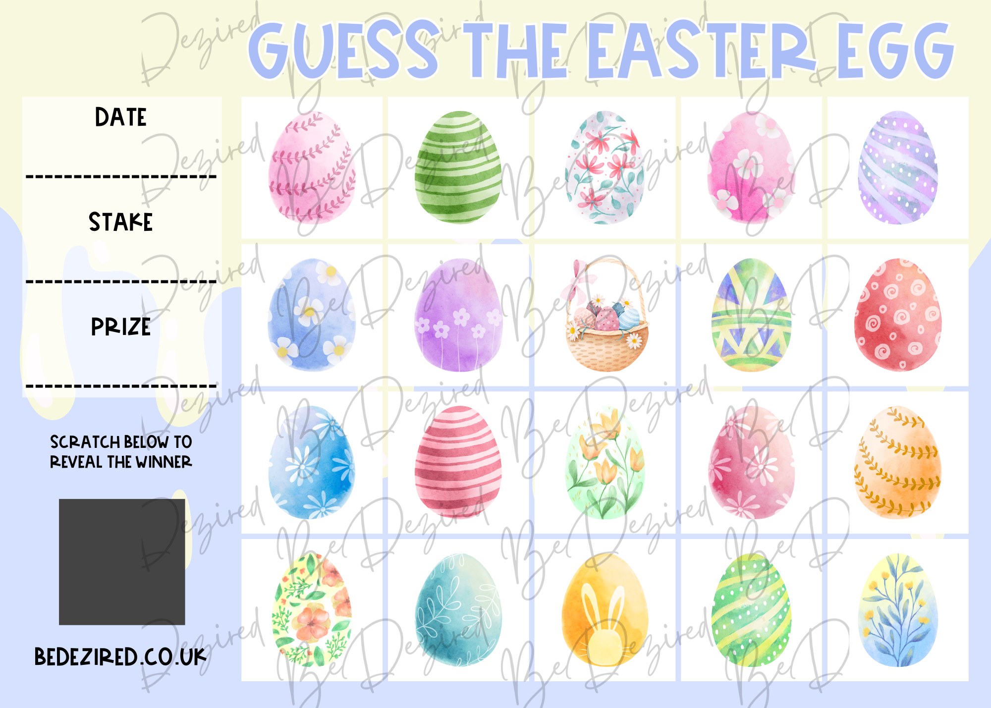 Fun Easter Eggs Fund Raising Scratch Card – BeDezired