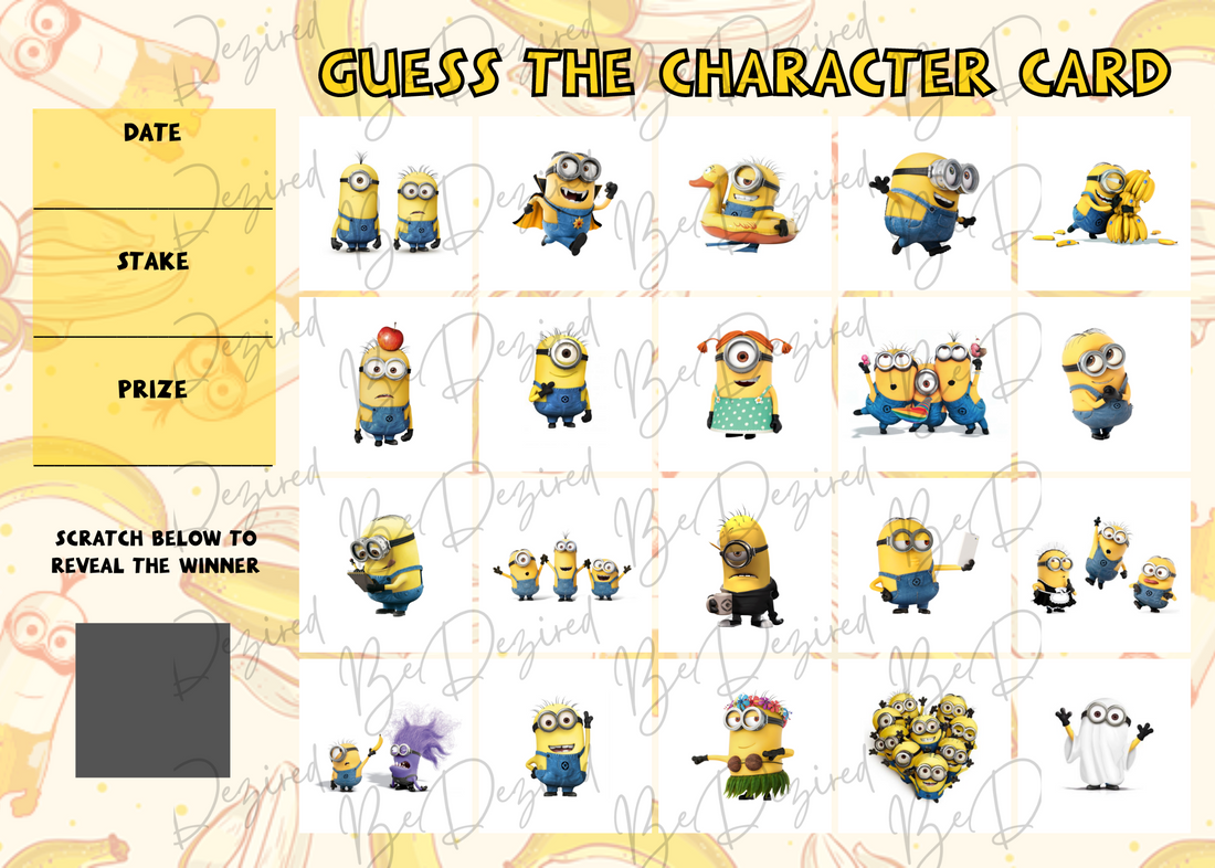 Minions Despicable Me Fund Raising Scratch Card – BeDezired